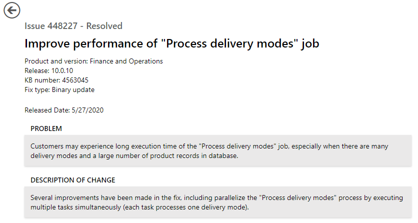 Issue Alert 1 : RetailDlvModeExplodeJob