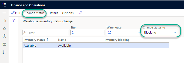 How to change the Inventory Status of the Items in a Warehouse – D365 SCM