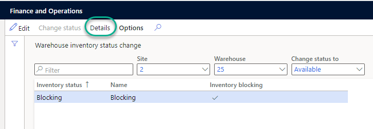 How to change the Inventory Status of the Items in a Warehouse – D365 SCM