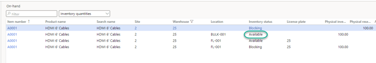 How to change the Inventory Status of the Items in a Warehouse – D365 SCM