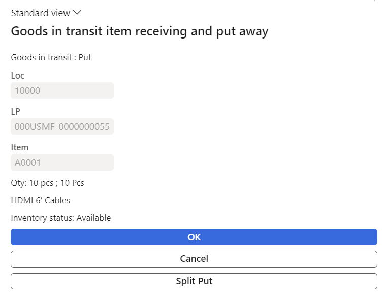 How to use feature Goods in Transit Receiving and Put away