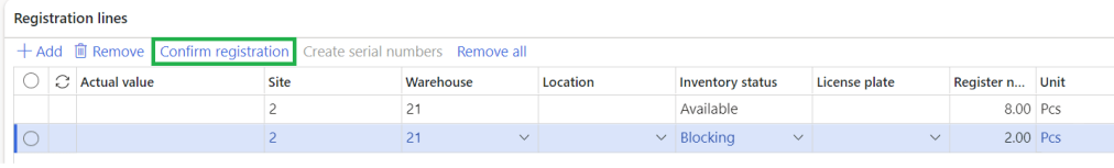 How to block inventory during product receipt for Basic Warehouses
